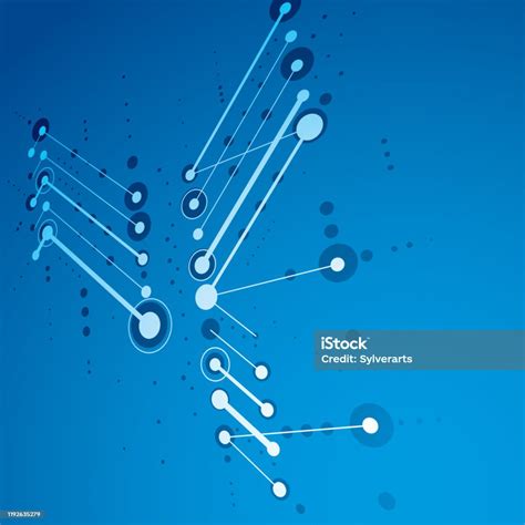 원과 선과 같은 간단한 기하학적 인물에서 만든 모듈 식 Bauhaus 3d 벡터 파란색 배경 광고 포스터 또는 배너 디자인으로 사용하기에 가장 적합합니다 0명에 대한 스톡