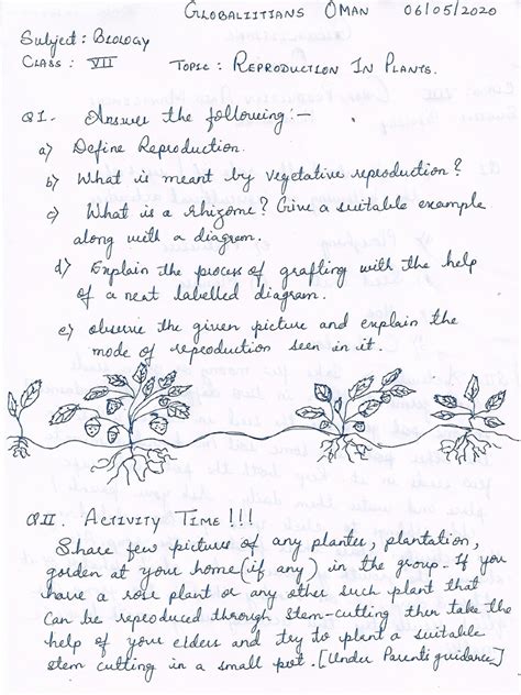 Class 7 Reproduction In Plants Pdf