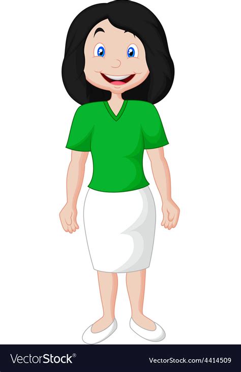 Cute Cartoon Of A Young Mother Royalty Free Vector Image Vectorstock