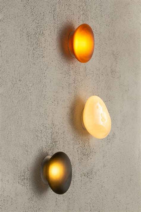 Contemporary Wall Lamp Pebble By Andlight Shape B Citrine For Sale