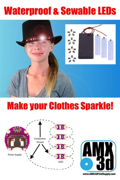 Make You Clothes Sparkle With Waterproof And Sewable LEDs Sets E Textiles Light Up Hats