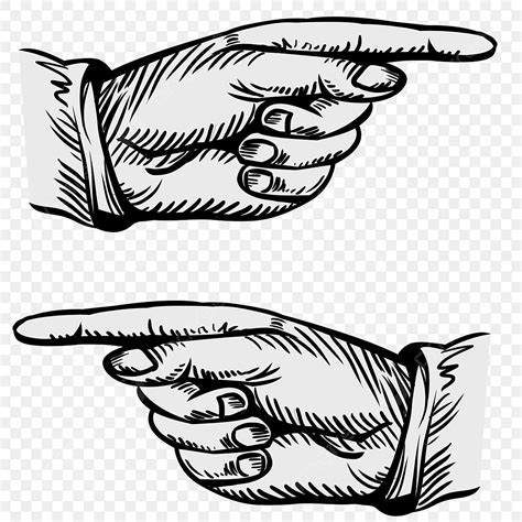 Vintage Hand Pointer Clip Art