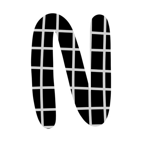 Alphabet A Z And Numbers 0 9 Black With A Grid 35146878 Png