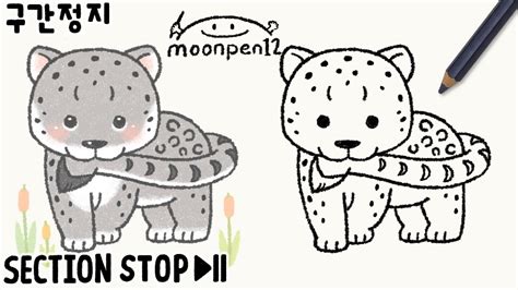 [구간정지 버전] 눈표범 그림 그리기 Youtube