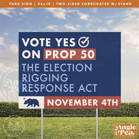 Yes On Prop 50 California Yard Sign Etsy