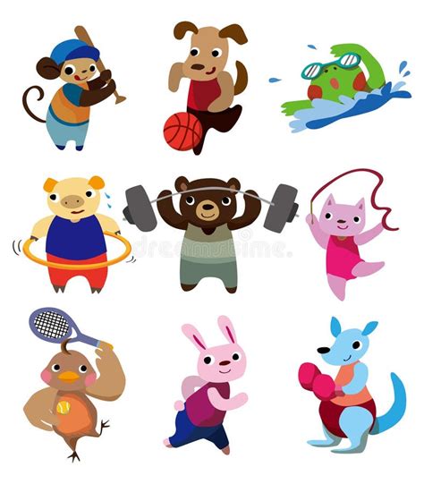 Sport D animal De Dessin Animé Illustration de Vecteur Illustration