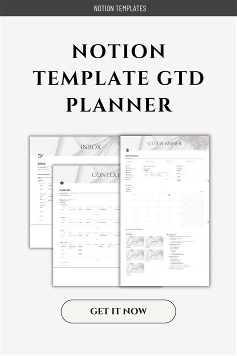 Notion Template Gtd Planner Gtd Notion Planner Gtd Dashboard Notion