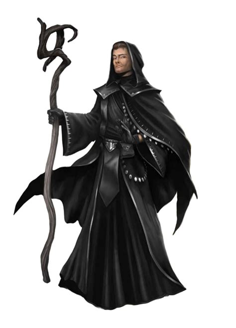 Male Human Evil Wizard Black Robes Pathfinder Pfrpg Dnd Dandd 35 5e