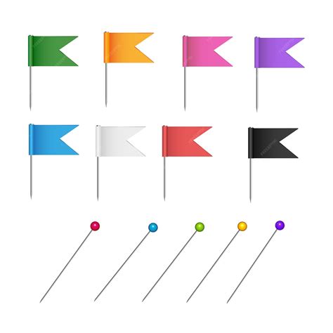 Premium Vector Vector Set With Pins And Pin Flags