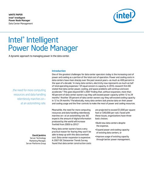 Intel Node Manager Intro Pdf Internet Of Things Internet