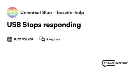 Usb Stops Responding Universal Blue