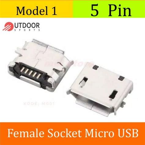 Jual Socket Micro USB 5 Pin B Type Female SMT PCB Board Conector Charger M01 Kab Sleman