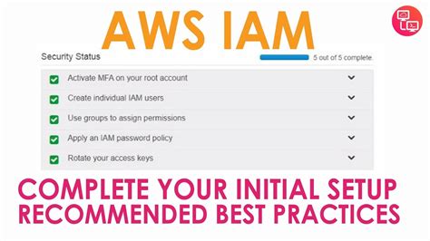 Aws Iam Complete Your Initial Setup For Best Practices Aws Beginner Tutorial Youtube