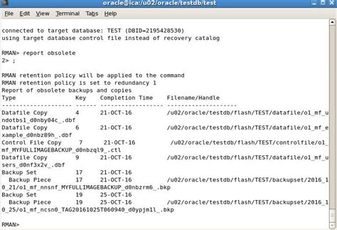 Listing And Reporting Information In Oracle RMAN