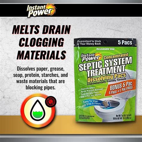 Instant Power Concentrated Septic System Treatment Dissolving Pacs