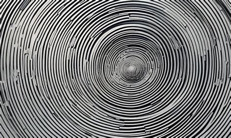 Black And White Spiral Pattern With Concentric Circles And Central White Circle Creating Sense