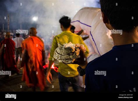 Candid Photography Of Lanterns Being Released During The Probarona