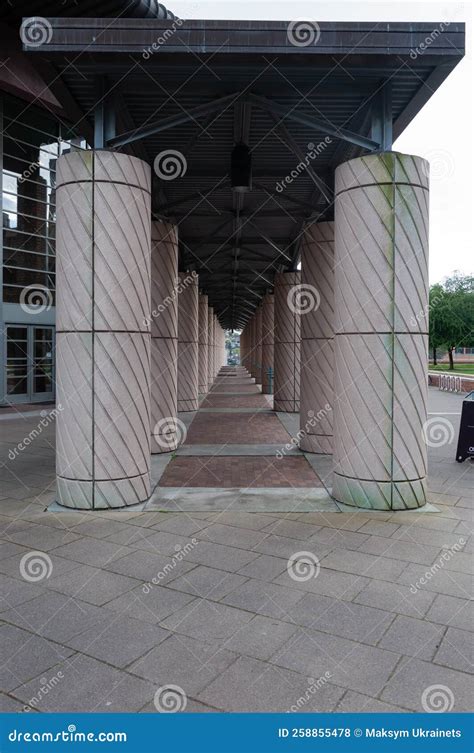 Columns Next To Physics Astronomy Auditorium At University Of