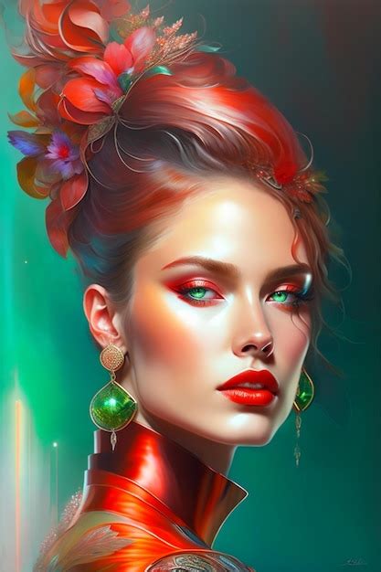 Premium Ai Image Green Eyed Beautifulwoman
