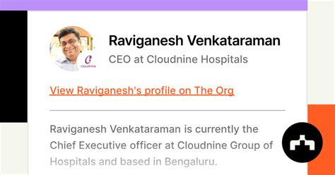 Raviganesh Venkataraman Ceo At Cloudnine Hospitals The Org