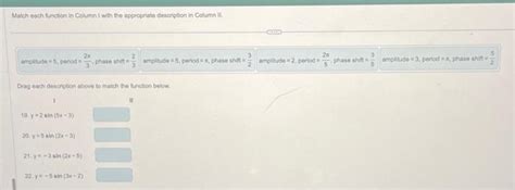 Solved Match Each Function In Column I With The Appropriate