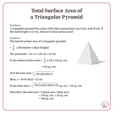 Formula For Surface Area Of A Triangular Pyramid 6 Free Worksheets