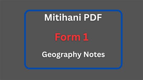 Form One Geography Notes All Topics Pdf Download