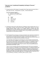 Decision Tree And Bayes Theorem Problems V1 Docx Decision Tree Conditional Probability And