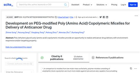 Development On Peg Modified Poly Amino Acid Copolymeric Micelles For