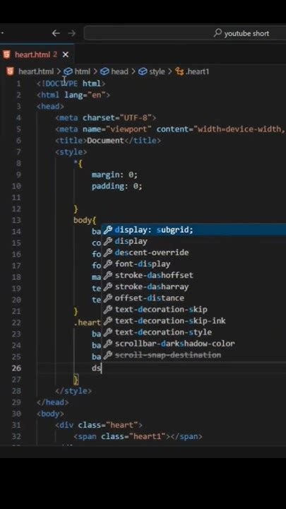 How To Create A Heart In Html Css L Html Css Se Heart Kaise Banaye Short Shorts Trending