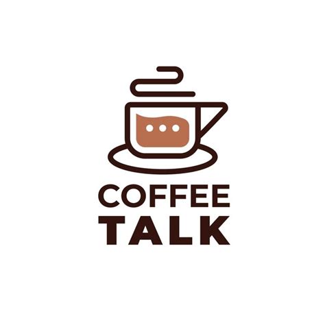Premium Vector Coffee Talk Chat Bubble Cup Cafe Logo Concept Vector