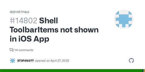 Shell Toolbaritems Not Shown In Ios App · Issue 14802 · Dotnetmaui