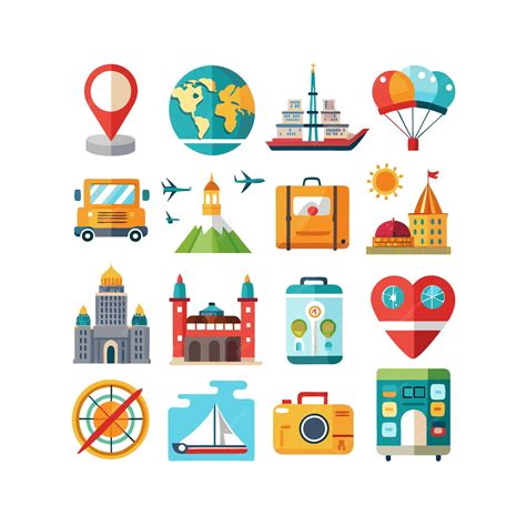 Travel Icon Set Vector Illustration For Documents Websites And Mobile