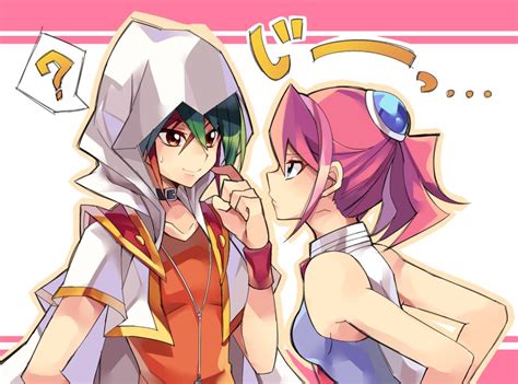 Hiiragi Yuzu And Sakaki Yuya Yu Gi Oh And 1 More Drawn By Rento