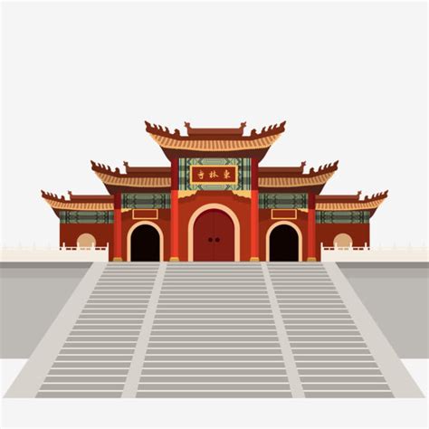 卡通古建築東林寺插畫設計元素 卡通 古建築 東林寺 寺廟 插畫 卡通 古建築 東林寺psd格式素材和png圖片免費下載