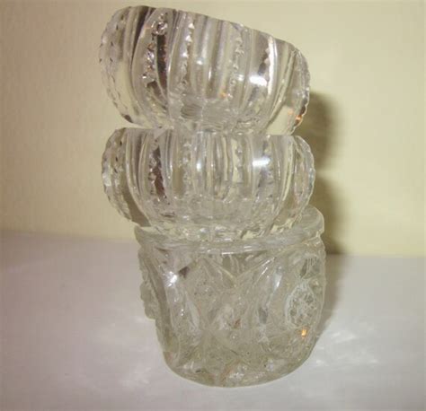 Vintage Glass Salt Cellars Cut Glass Round By Sweetlyagedvintage