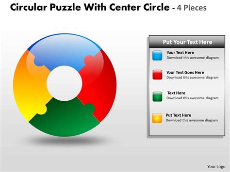 Circular Puzzle With Center Circle Ppt Graphics Presentation Background For PowerPoint