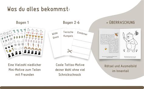 BJORKI 100 Kindertattoos Extra Hautfreundliche Kinder Tattoos