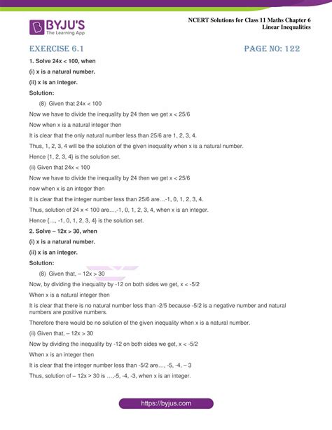 Ncert Solutions For Class 11 Maths Chapter 6 Linear Inequalities