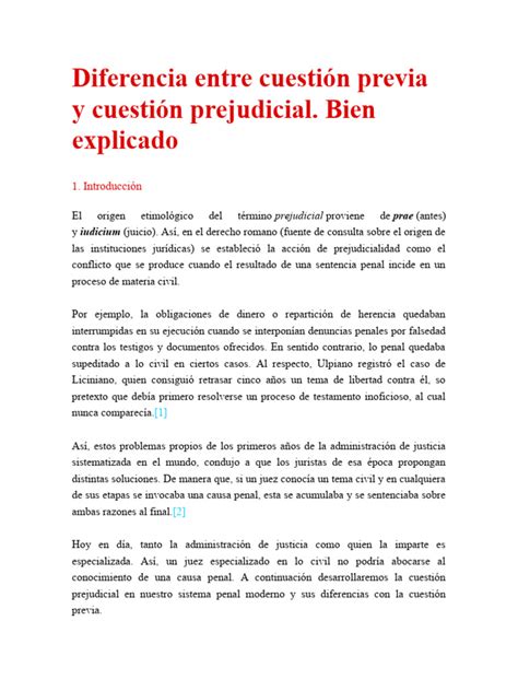 Diferencia Entre Cuestión Previa Y Cuestión Prejudicial Pdf Fiscal