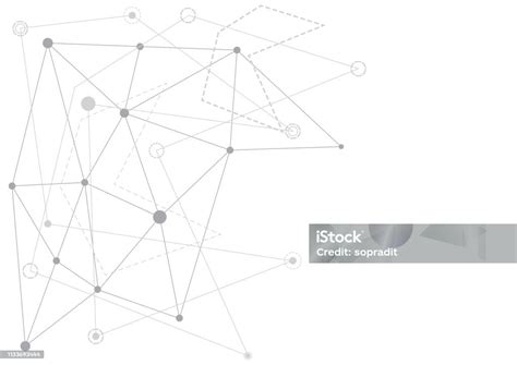 抽象的な幾何学的接続線とドットシンプルな技術グラフィックの背景イラストベクターデザインネットワークと接続の概念 つながりのベクターアート