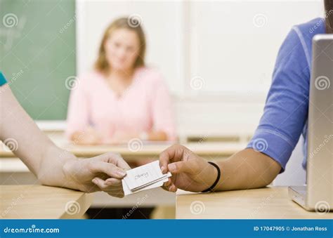 Students Passing Notes In Classroom Stock Image Image Of People