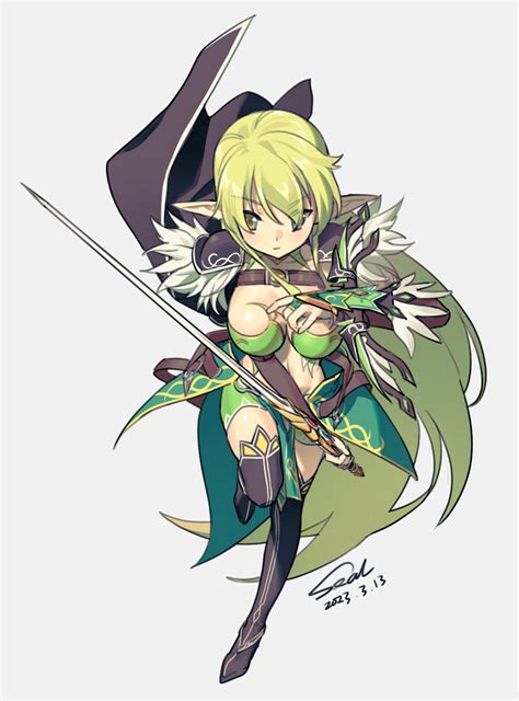 Rena Erindel And Night Watcher Elsword Drawn By Airseal Danbooru