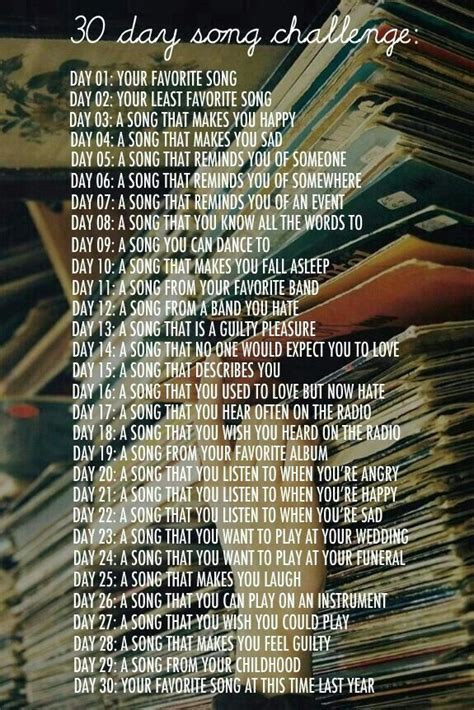 30 Day Song Challenge Music Amino