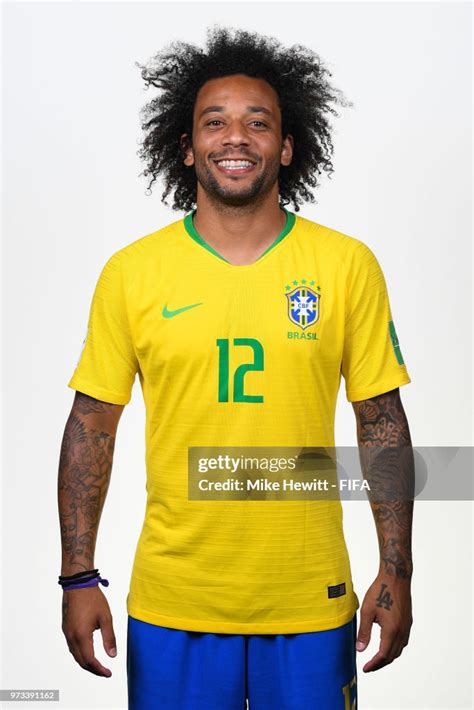 Marcelo Of Brazil Poses For A Portrait During The Official Fifa World
