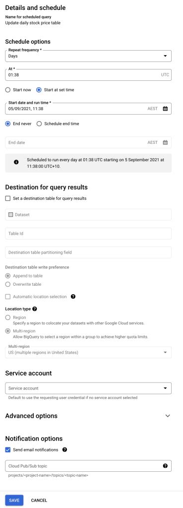 Running SQL Queries On A Schedule In BigQuery Part Scheduled Queries MarquinSmith