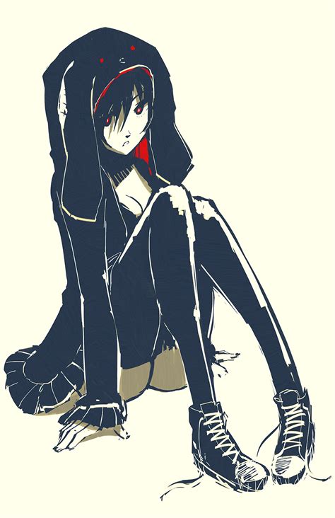 Safebooru Animal Hood Bikini Top Black Hair Black Legwear Breasts