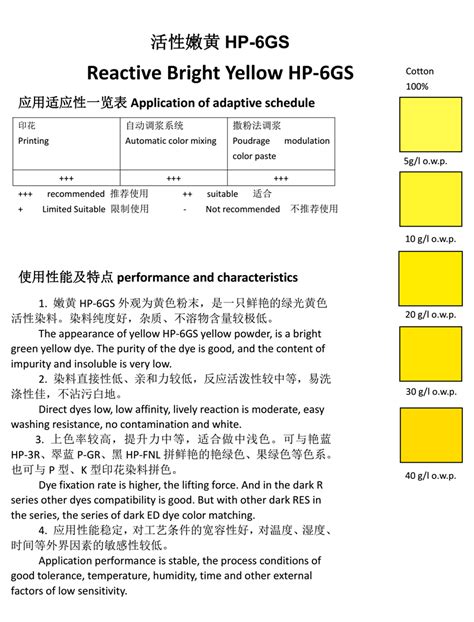 活性嫩黄HP 6GS 染化交易市场
