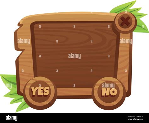 Game Interface Window Wooden Popup Message Template Stock Vector Image