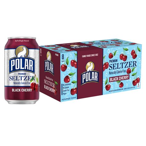 Polar Seltzer Water Black Cherry 12 Oz Cans Shop Water At H E B